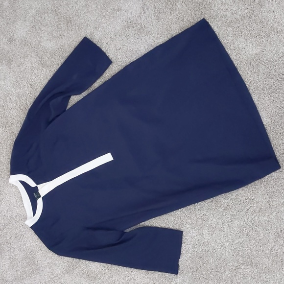 J. Crew | Dresses | Nwot Gorgeous J Crew Navy Blue White Button Front ...